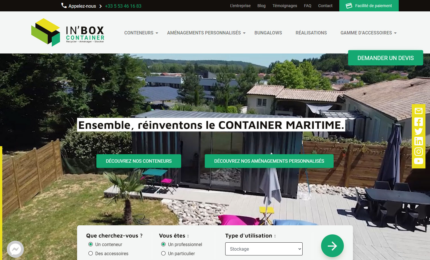 Conteneurs maritimes neufs et reconditionnés en Europe l In'BOX